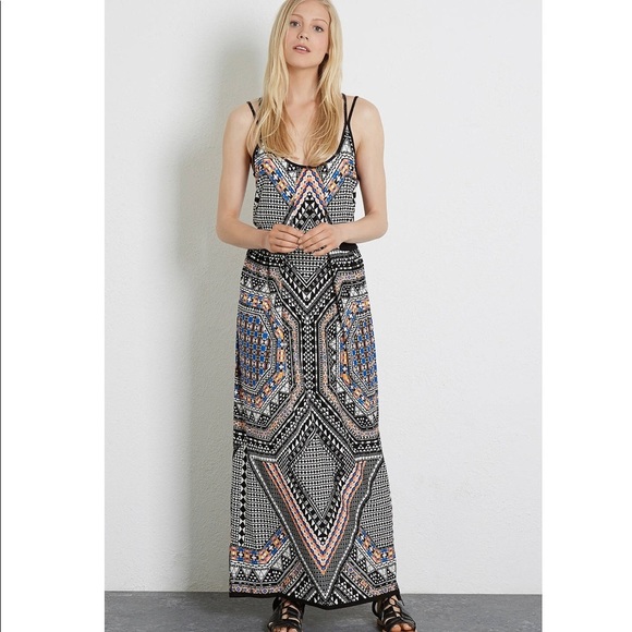 Warehouse | Dresses | Warehouse Tribal Maxi Dress Runs Big See Sizing ...
